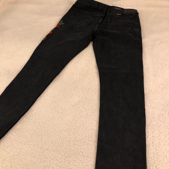 PacSun | Jeans | Pacsun Mens Skinny Rose Embroidered Jeans Black | Poshmark